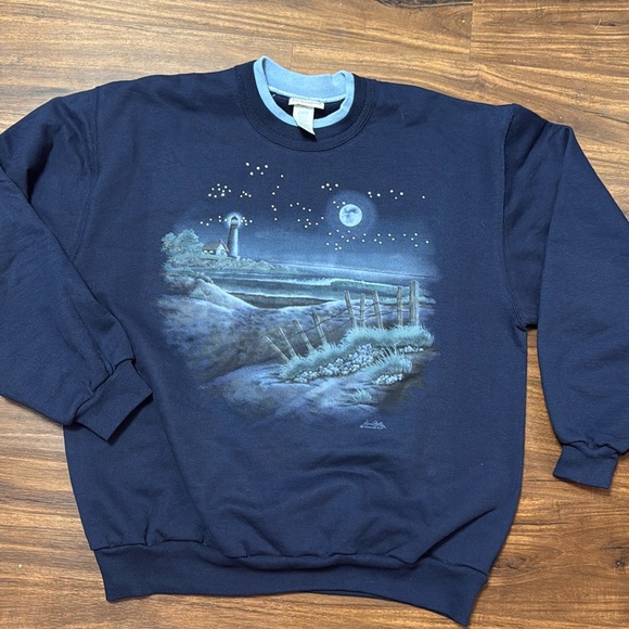 morning sun | Tops | Vintage Morning Sun Sweatshirt Lighthouse Moon ...